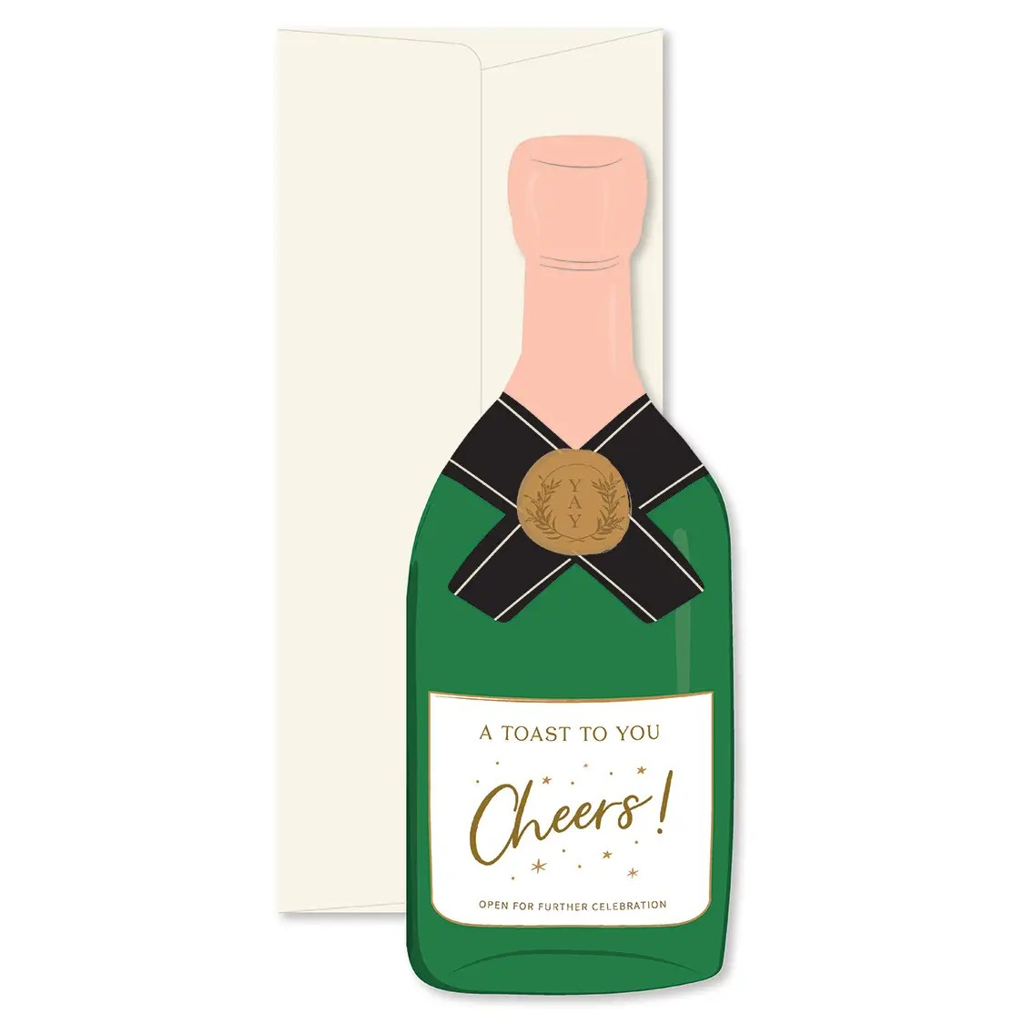 "Cheers" Champagne Greeting Card – Stitch-Able