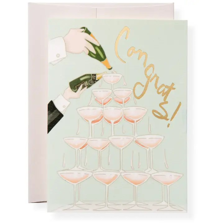 "Congrats" Champagne Greeting Card – Stitch-Able