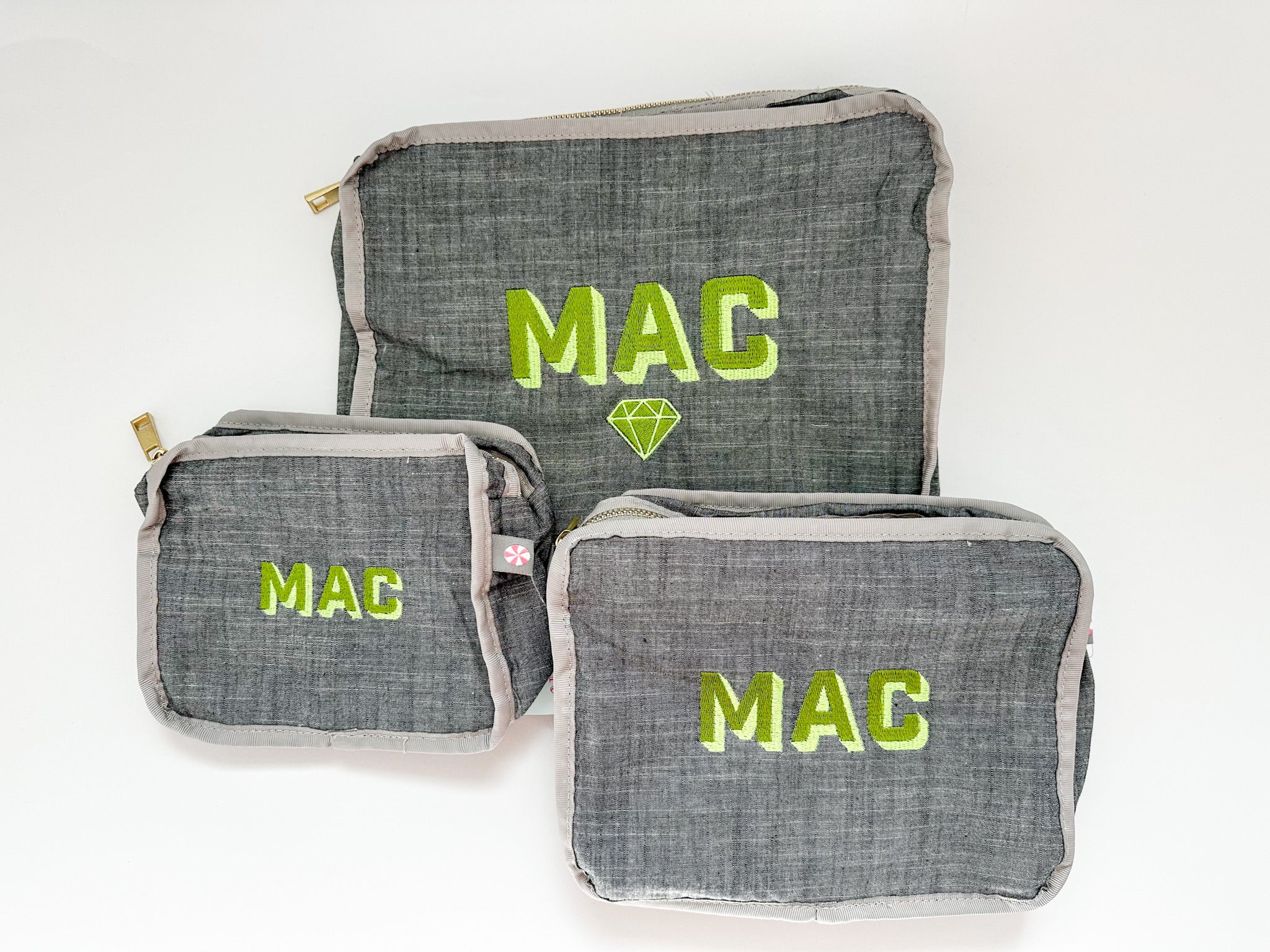 Monogrammed *Chambray* Packing Cubes – Stitch-Able