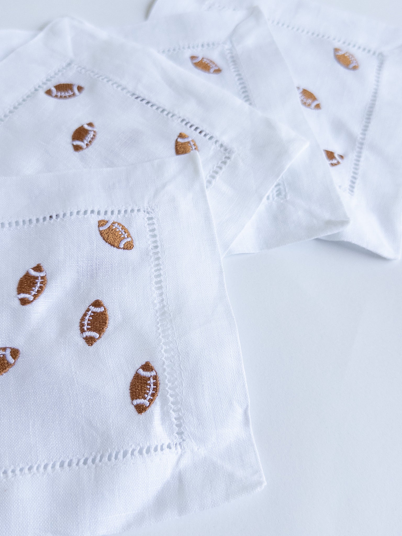 Embroidered Football Cocktail Napkins – Stitch-Able